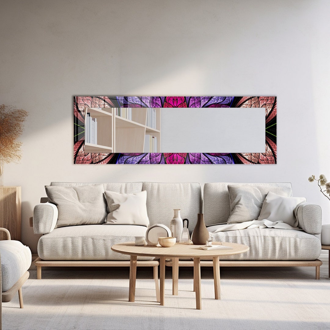 Unusual Stained Theme Mirror Wall Decor for Dressing Room, Living Room ...