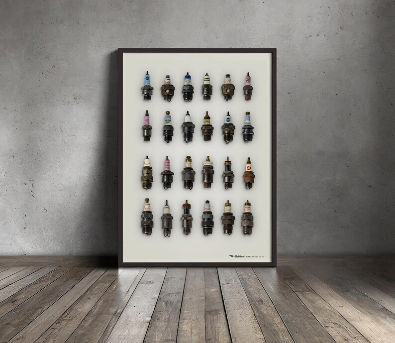 Poster Spark Plugs, Motorcycle Poster Vintage Style Gift Sport ...