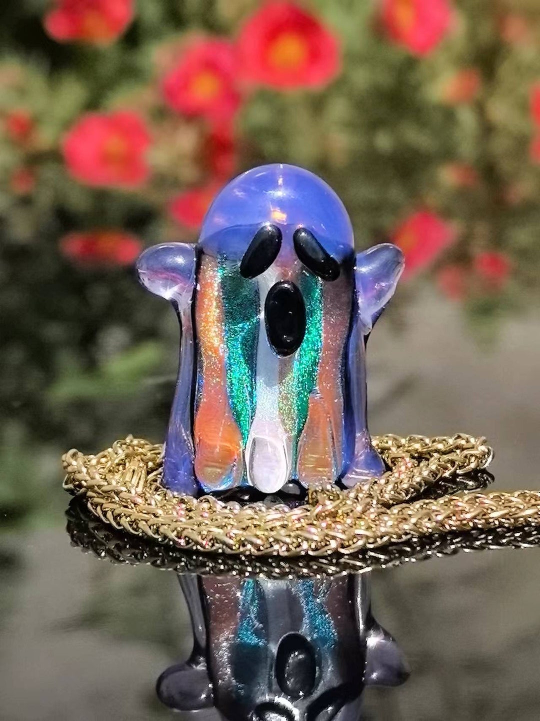 Hand Blown Glass Ghost Ornament: Halloween Collectible Sculpture - Etsy