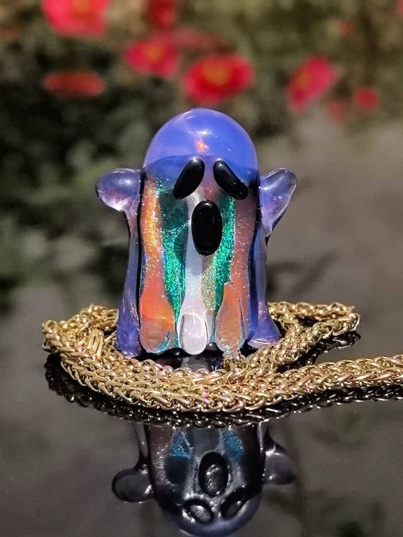 Hand Blown Glass Ghost Ornament: Halloween Collectible Sculpture - Etsy