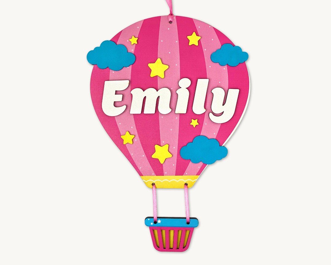 Hot Air Balloon, Clouds and Stars Nursery Decor, First Birthday Gift ...