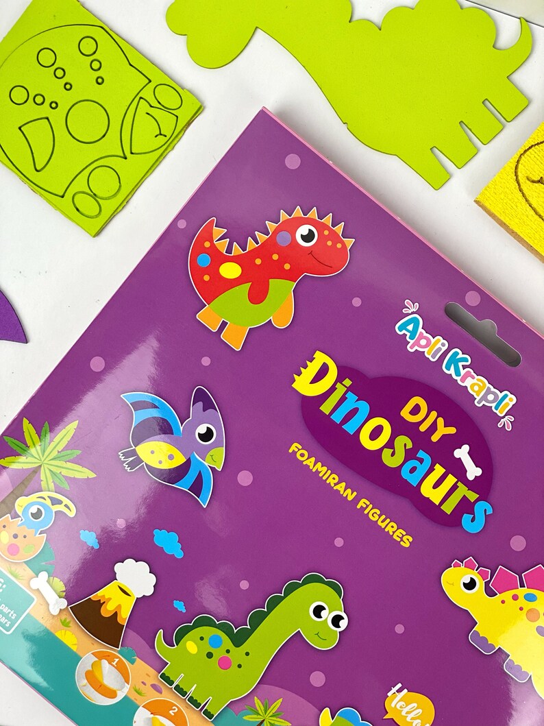 Dino Craft Kit, Foam Sticker Shapes to Make Cute Dinosaurs, Creative ...