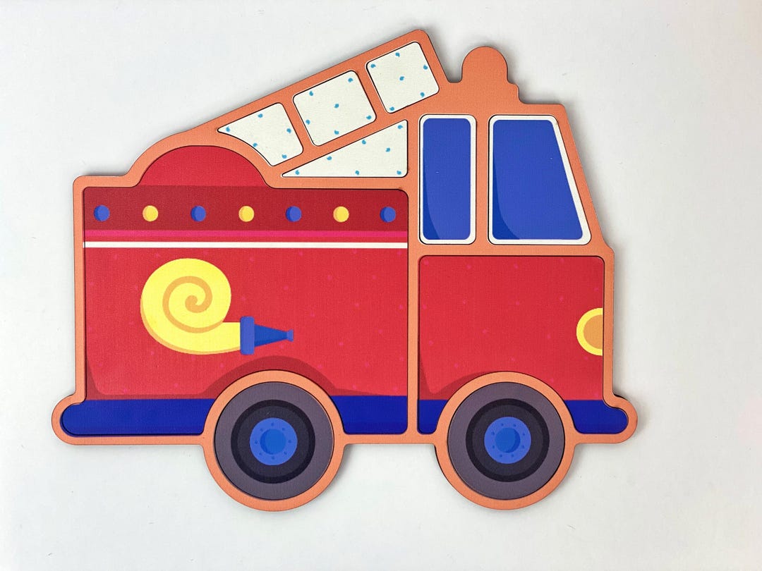 Fire Truck Puzzle, Transport Puzzle for Kids, Educational Toy 3D Puzzle ...