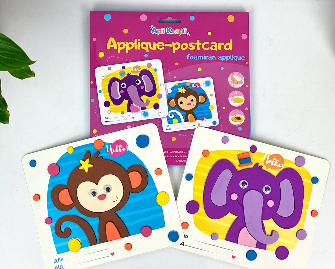 DIY Postcard for Kids, Craft Kits for Kids With Adhesive Pieces, DIY ...