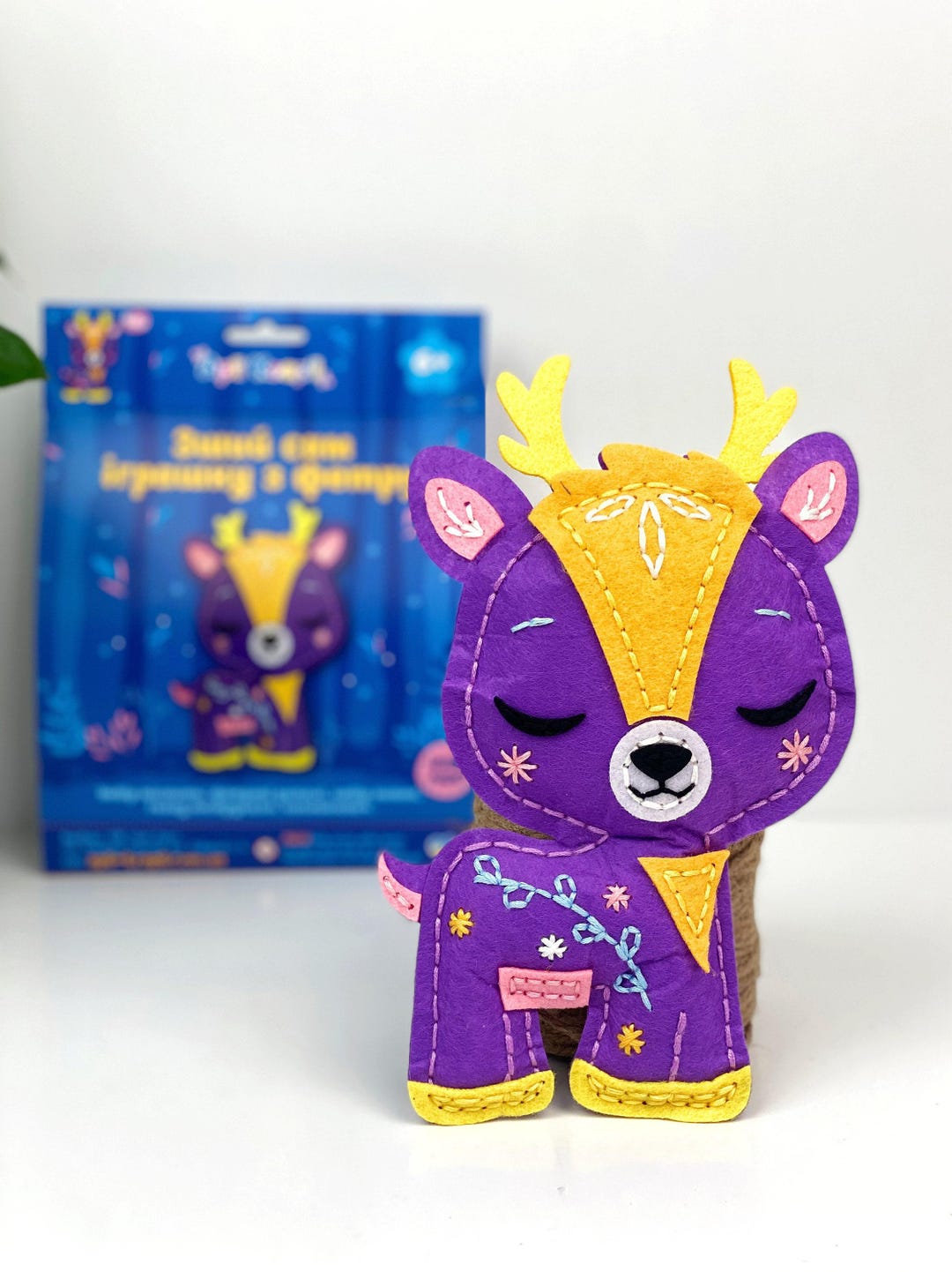 Reindeer Toy Sewing Project Kit, Preschool Activity Kit, Woodland ...