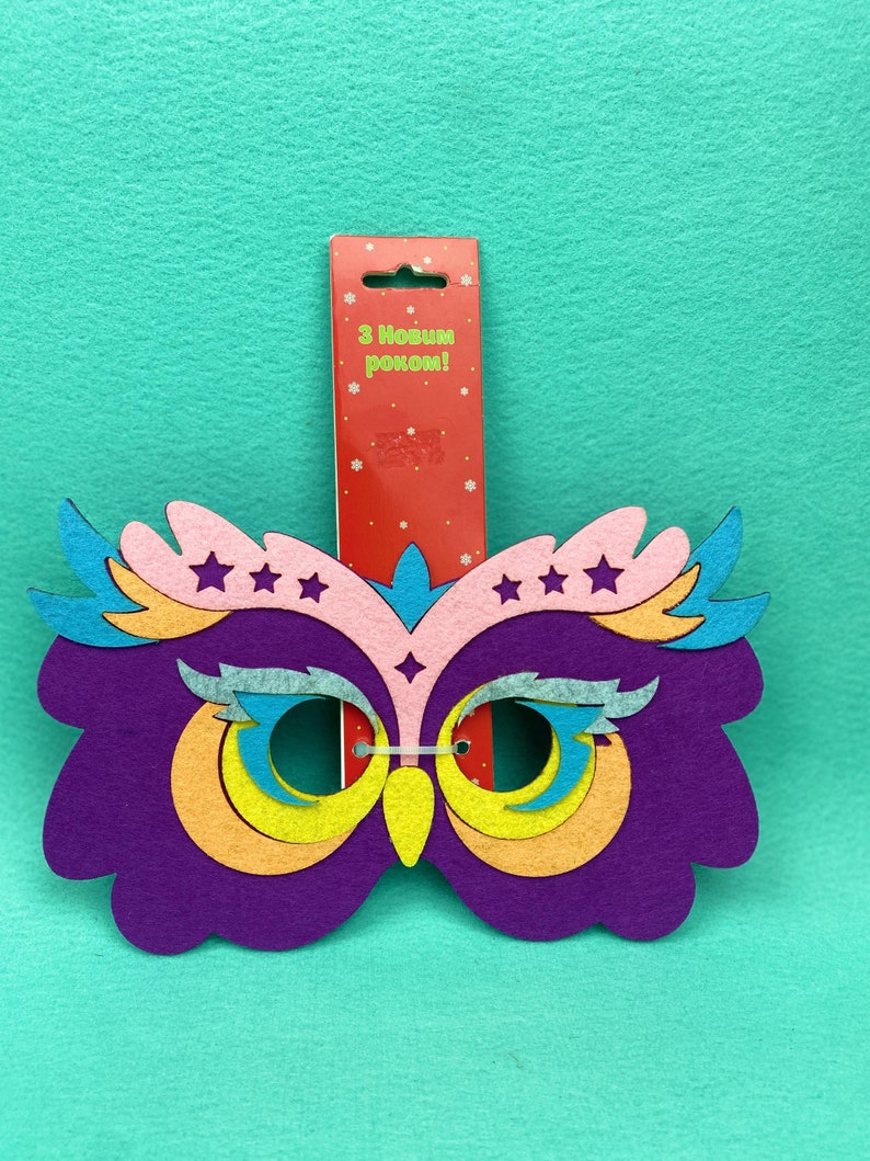 Owl Felt Eye Mask for Kids, Felt Animal Mask, Kids Carnival Mask, Face ...