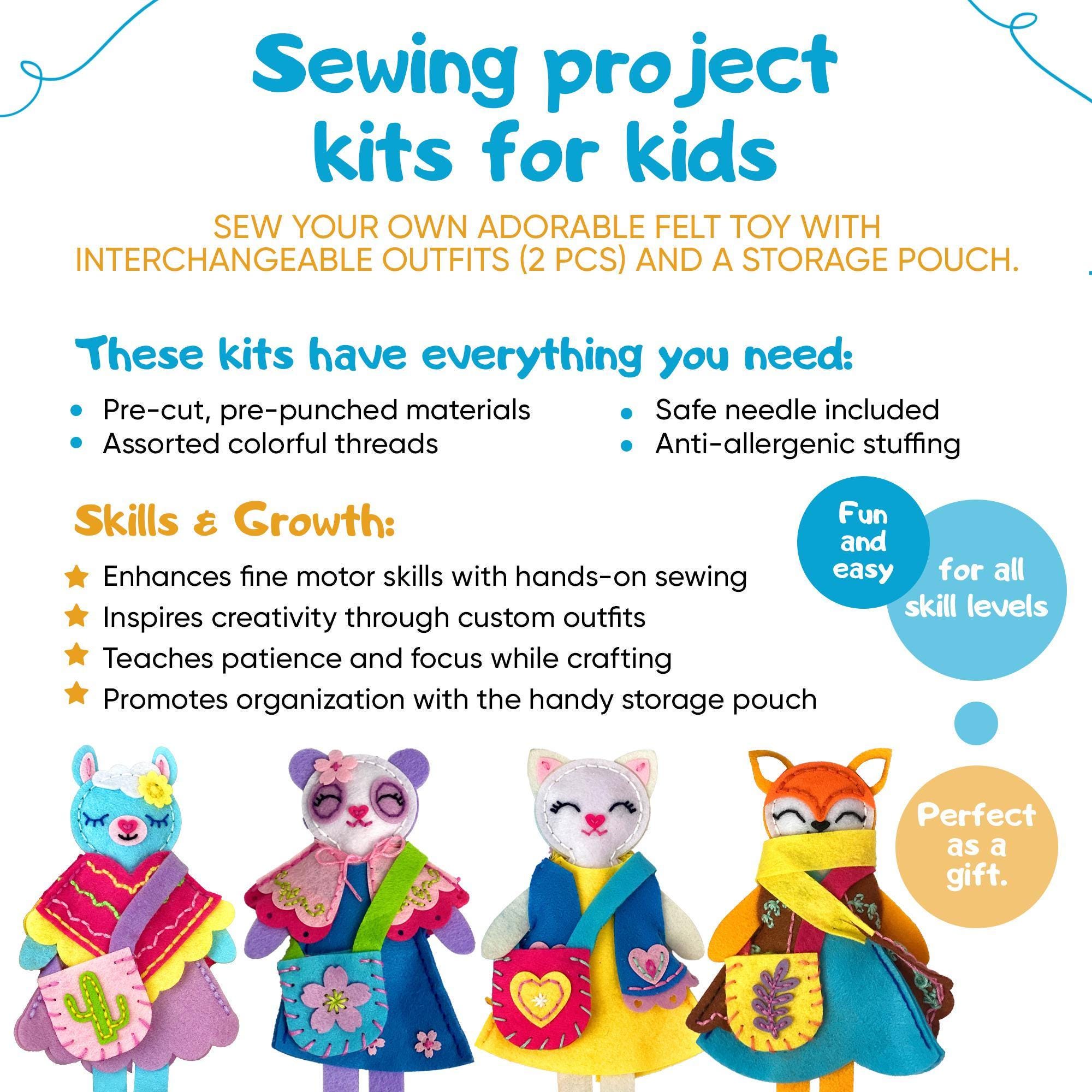 DIY Felt Toy With Changeable Outfits, Sewing Project Kits for Girls ...