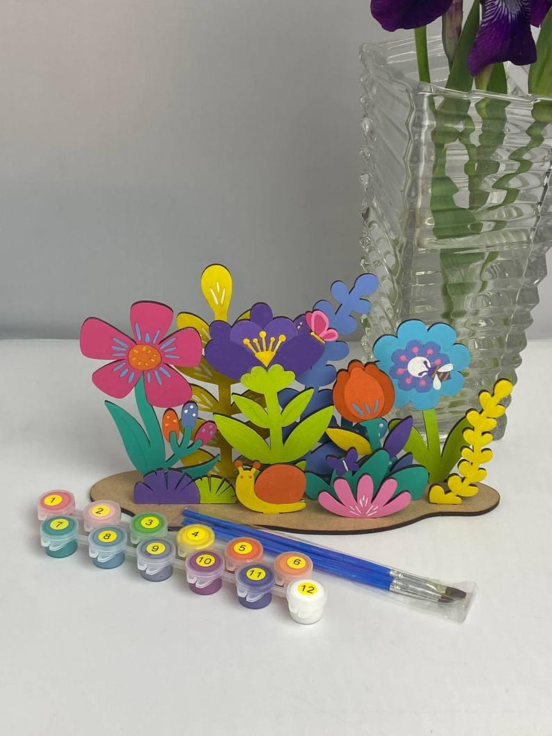 Wooden DIY Coloring Set for Kids, Montessori Craft Kit, Summer Kids ...