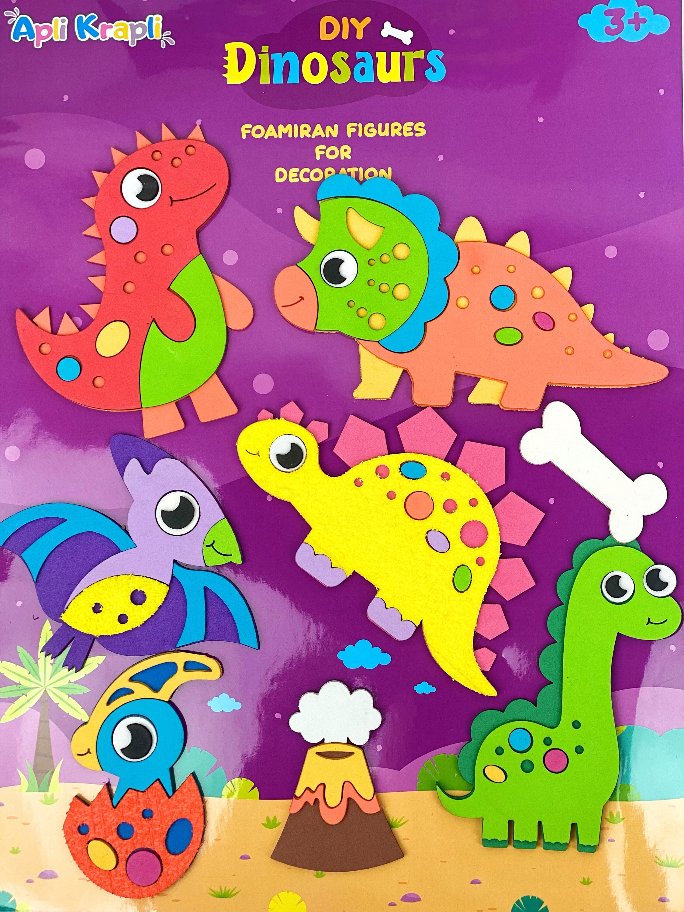 Dino Craft Kit, Foam Sticker Shapes to Make Cute Dinosaurs, Creative ...