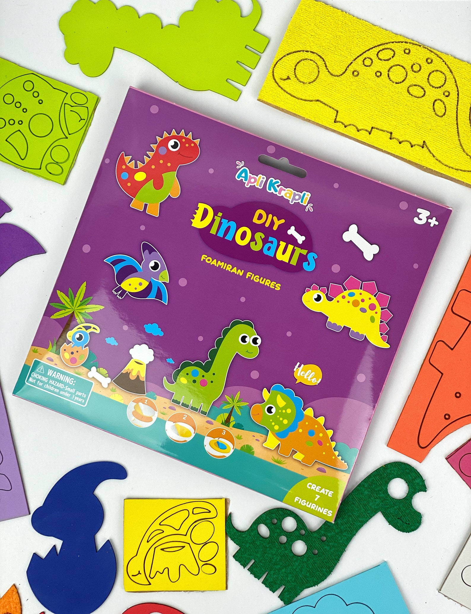 Dino Craft Kit, Foam Sticker Shapes to Make Cute Dinosaurs, Creative ...