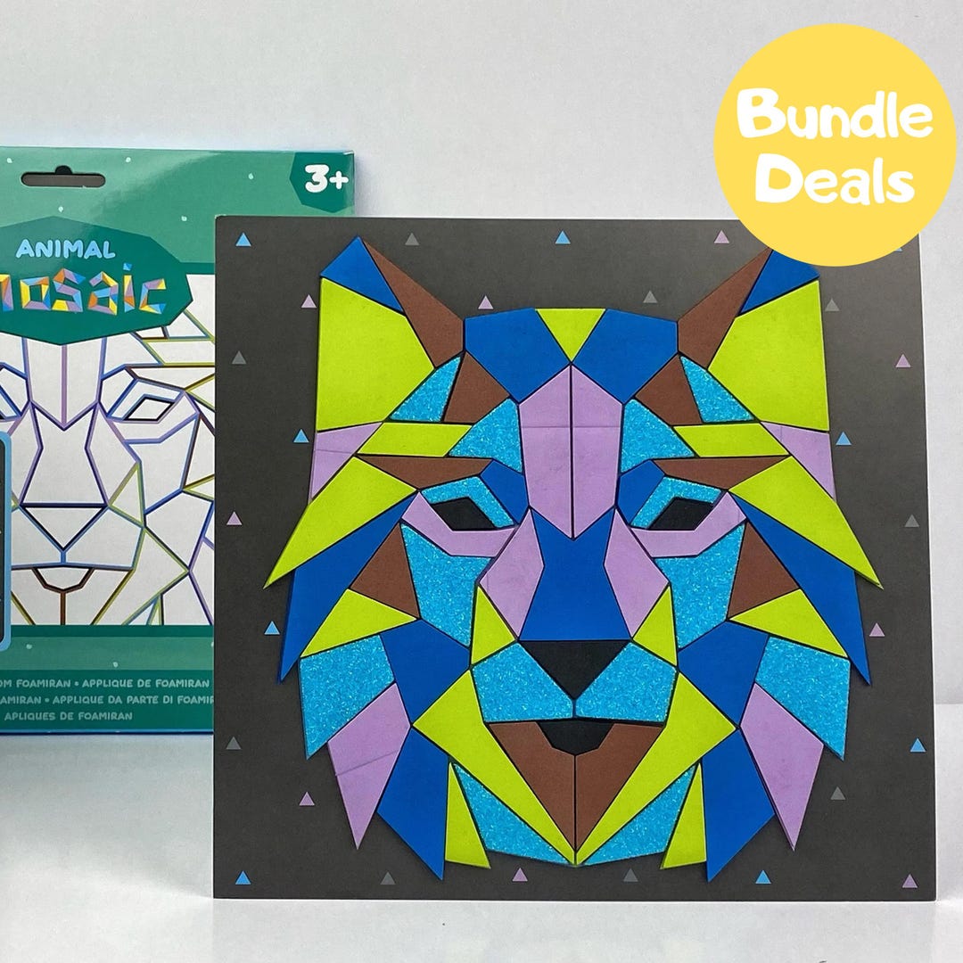 Wolf Foam Mosaic Craft for Kids, Sticker Activity, Preschool DIY Art ...
