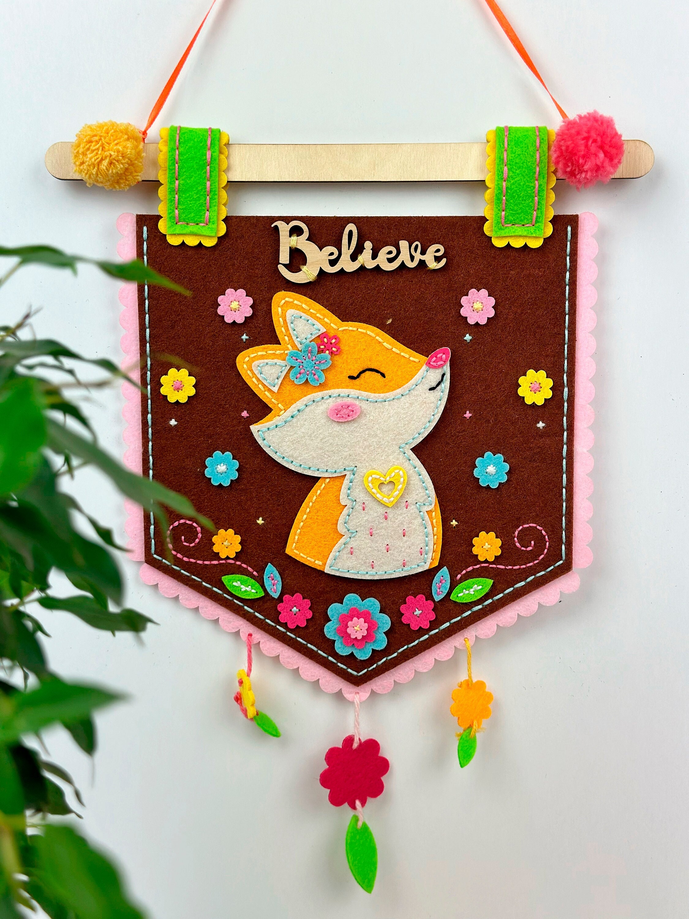 Sewing Kit Project to Make Felt Banner With Fox, Kids Activity Set for ...