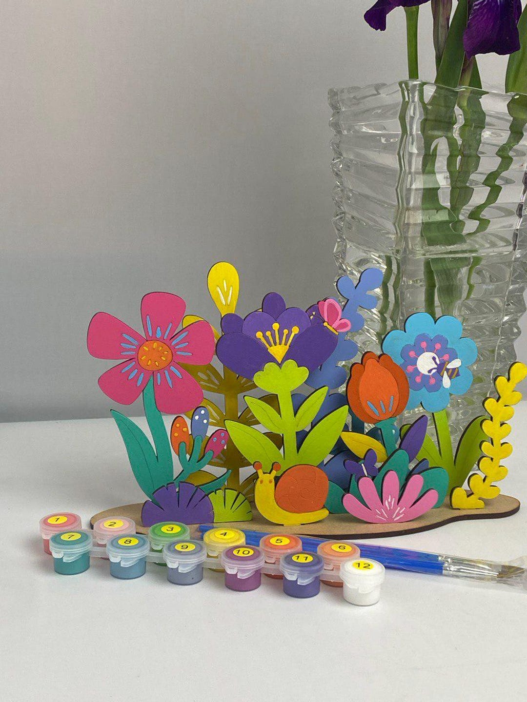 Wooden DIY Coloring Set for Kids, Montessori Craft Kit, Summer Kids ...