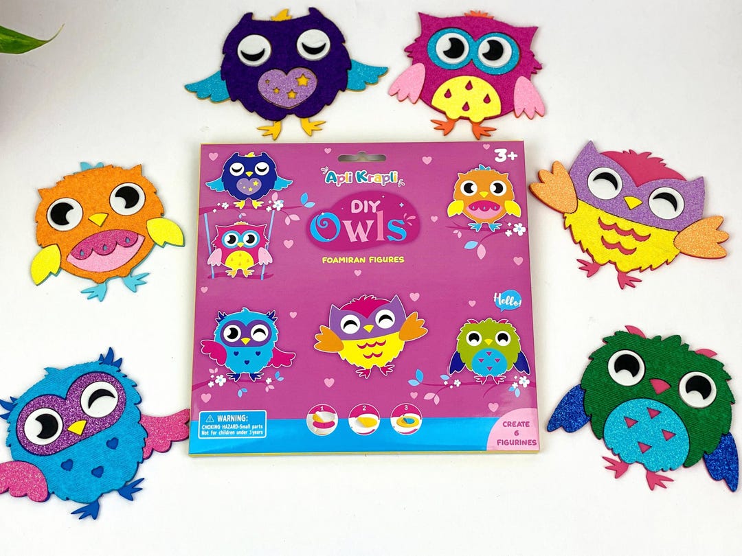 Owls Figures DIY, DIY Decorative Figures, Owls Play Activity Set, Craft ...