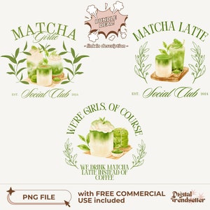 Matcha Latte Png Matcha Girlie Png Trendy Matcha Tea Png Retro Matcha ...