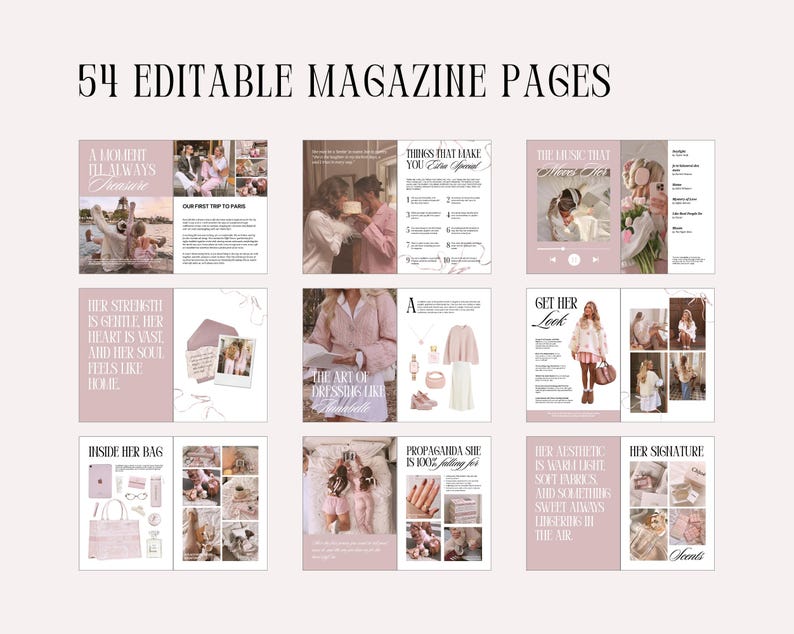 Aesthetic Birthday Magazine Canva Template Editable Magazine Design ...