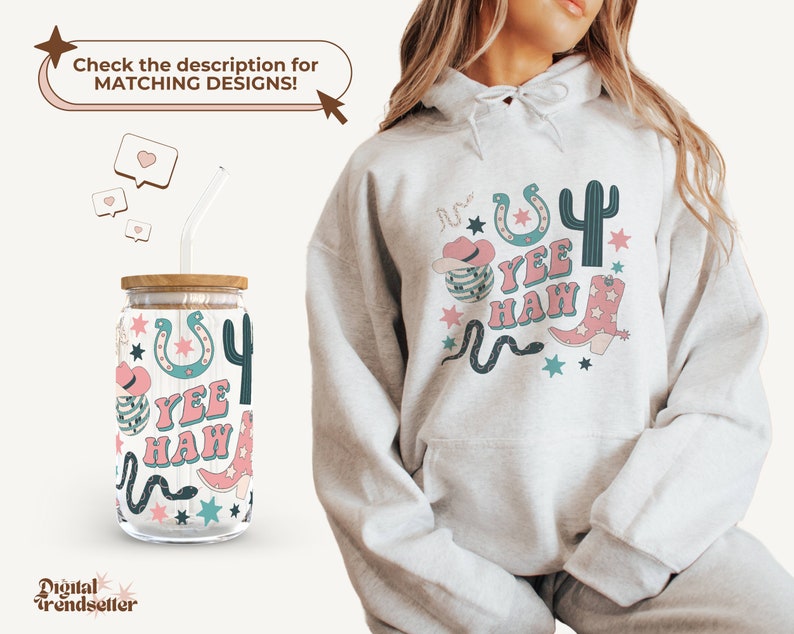 Trendy Western Cowgirl Seamless Pattern 60s Inspired Pastel Western ...