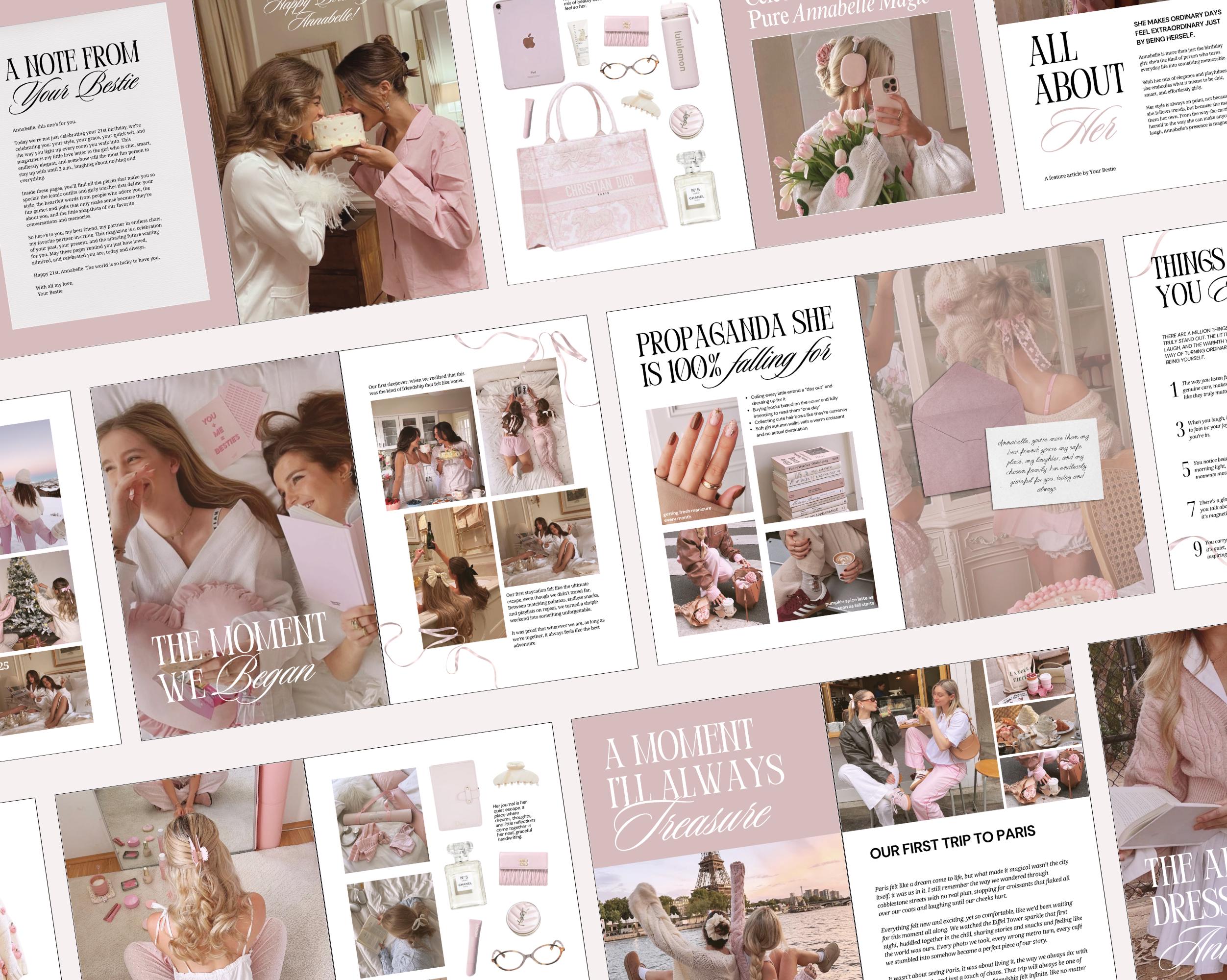 Aesthetic Birthday Magazine Canva Template Editable Magazine Design ...