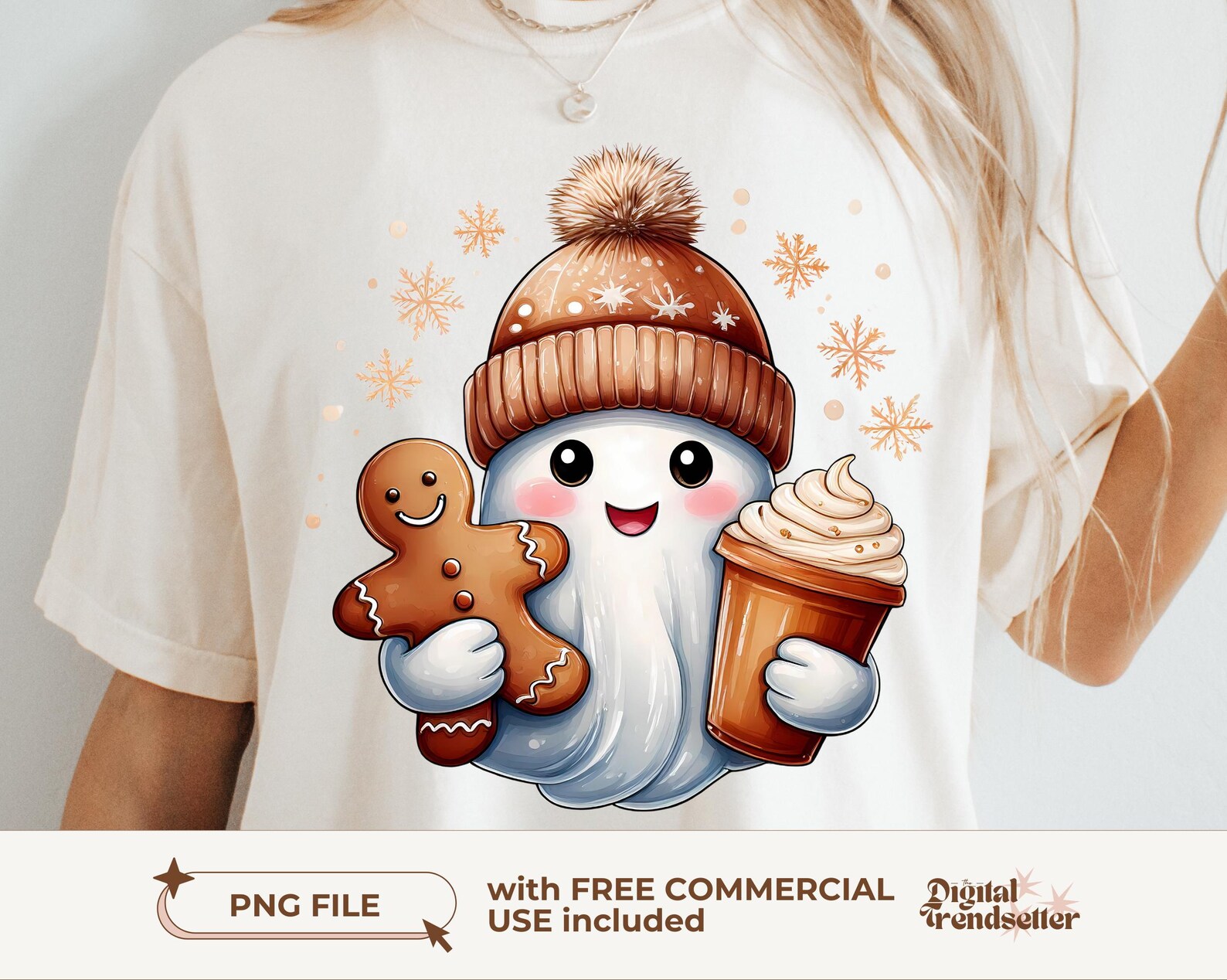 Cute Christmas Ghost Png Spooky Holiday Ghost Sublimation File ...