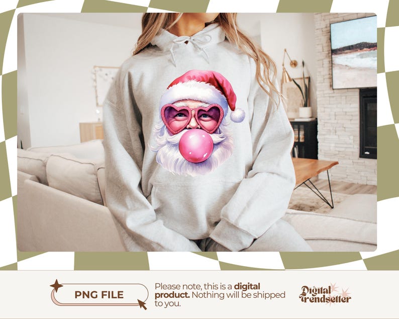 Retro Santa Blowing Bubble Png Retro Christmas Santa Claus Bubblegum ...