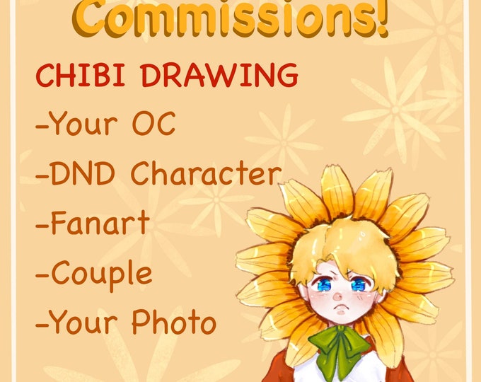 Custom Commission Drawing Chibi Anime Art Style , Hand Drawn , Cute ...