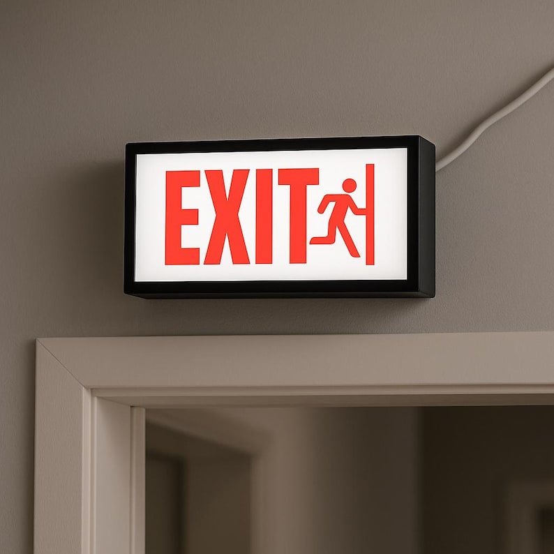 Exit Lightbox Sign, Restaurant Exit Sign, Cafe Shop LED Direction Sign ...
