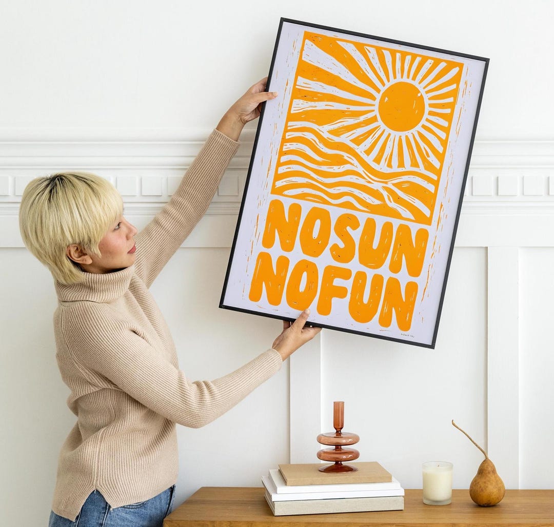 Retro Sun Wall Art - Summer Aesthetic Printable - Boho Sunshine Decor ...