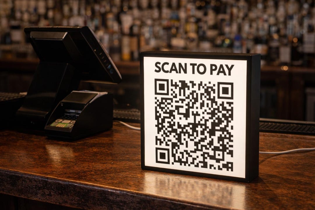 QR Code Sign for Social Media and Payments, Scan to Pay Business ...