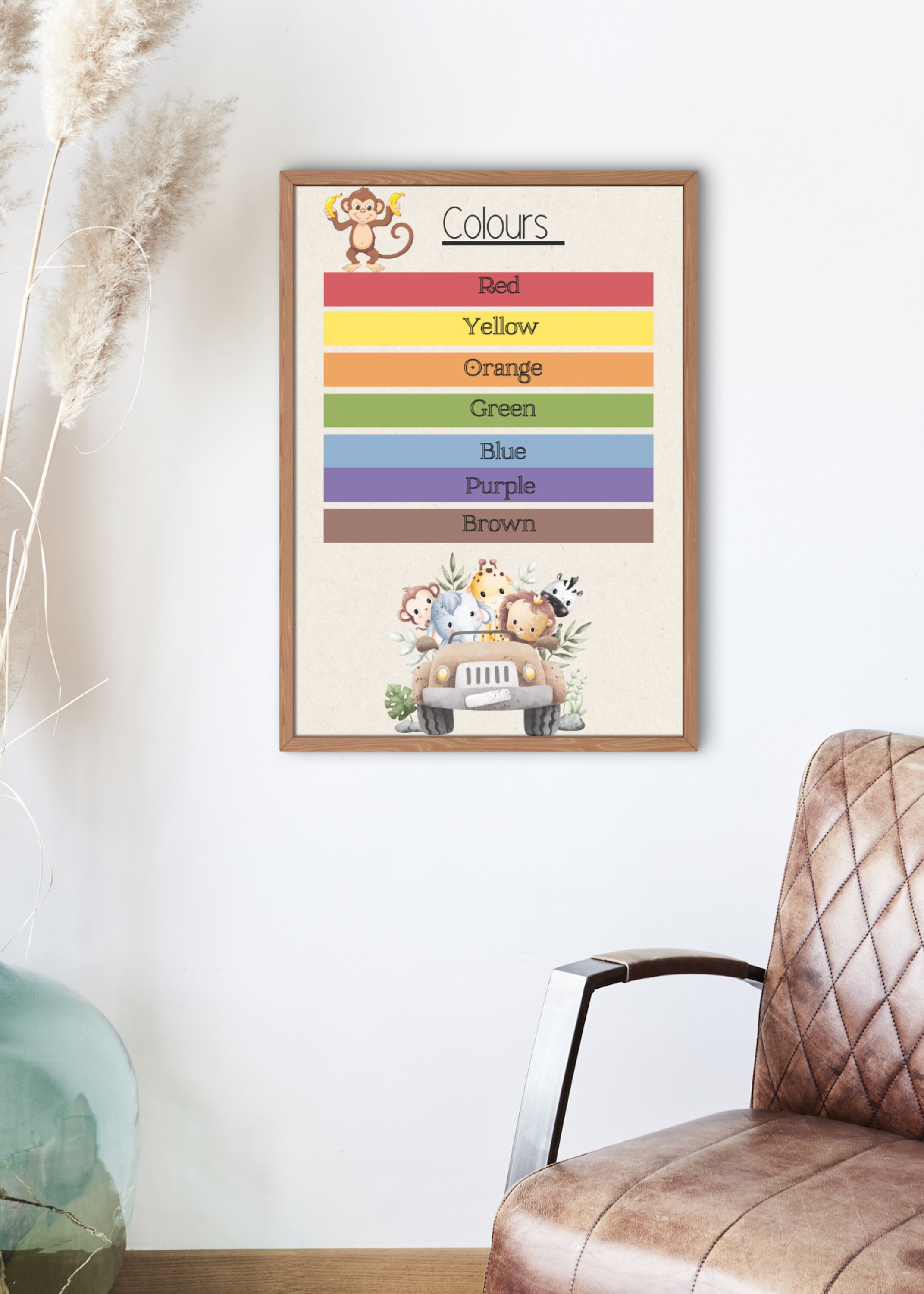Educational Posters, 6 Boho Playroom Wall Art, Montessori Learning ...