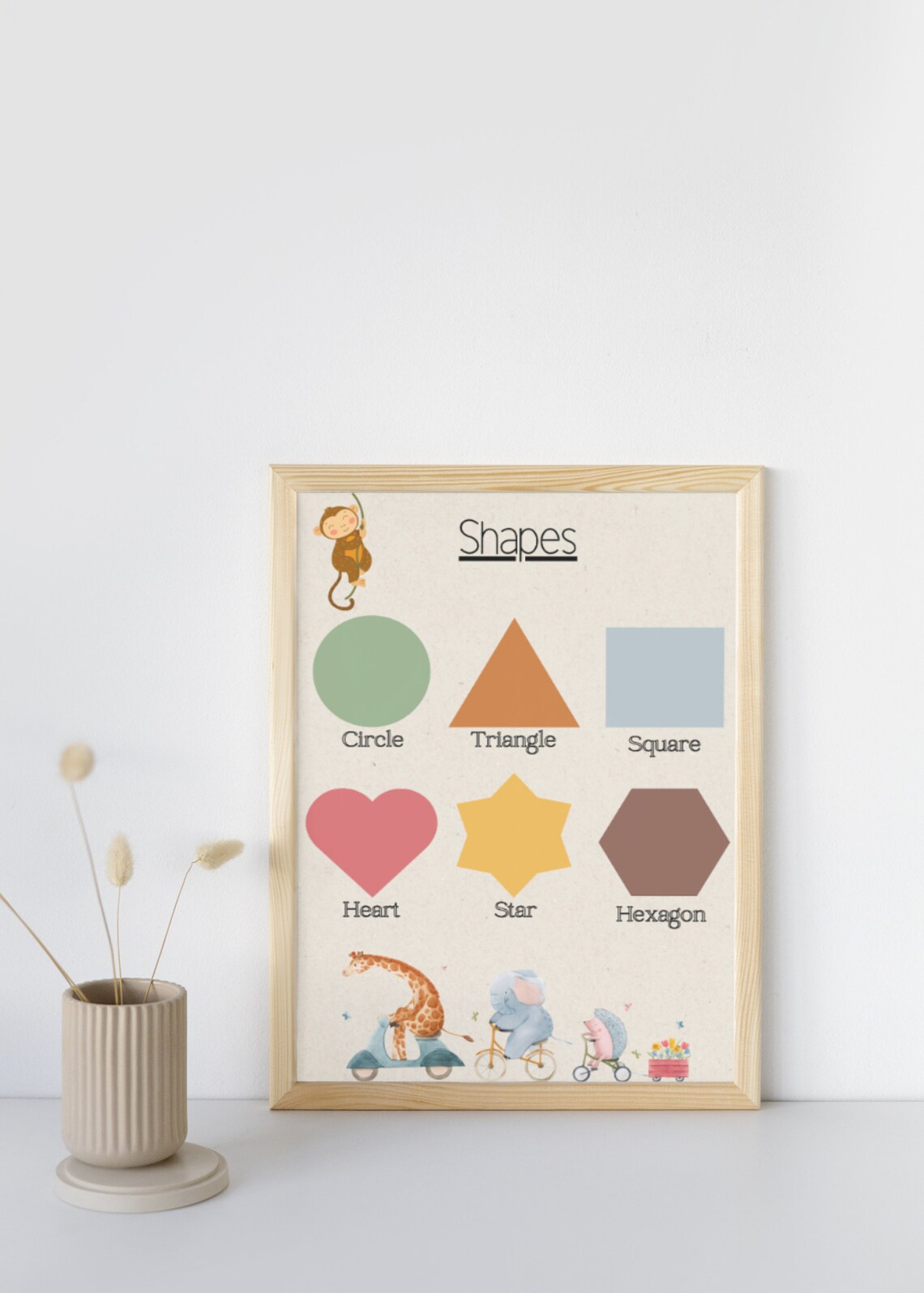Educational Posters, 6 Boho Playroom Wall Art, Montessori Learning ...