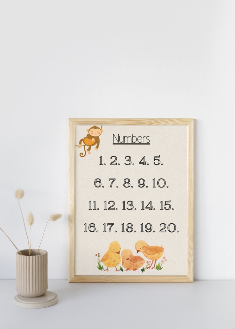 Educational Posters, 6 Boho Playroom Wall Art, Montessori Learning ...