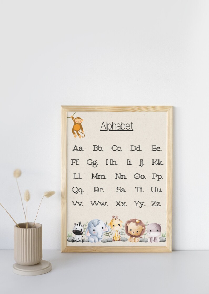 Educational Posters, 6 Boho Playroom Wall Art, Montessori Learning ...