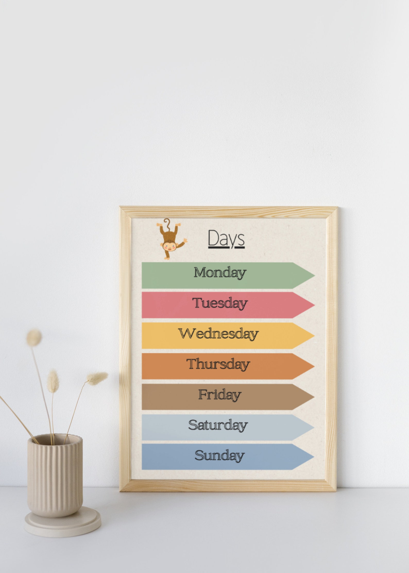 Educational Posters, 6 Boho Playroom Wall Art, Montessori Learning ...