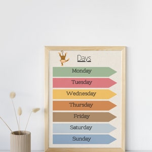 Educational Posters, 6 Boho Playroom Wall Art, Montessori Learning ...