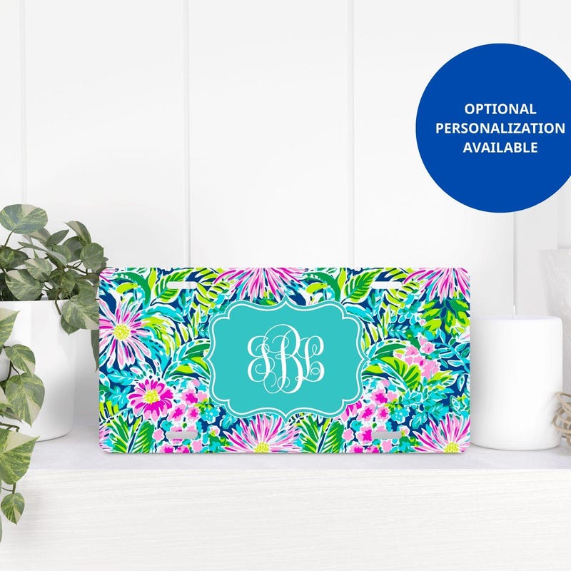 Floral License Plate - Etsy