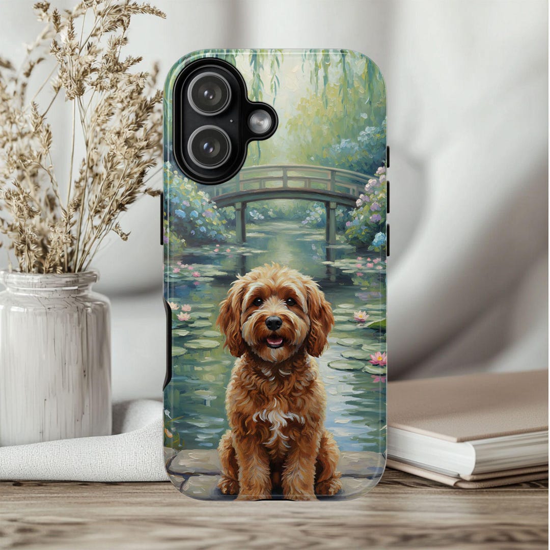 Cavapoo Dog Monet Lily Pond Scene Phone Case, Gift for Dog Mom - Etsy