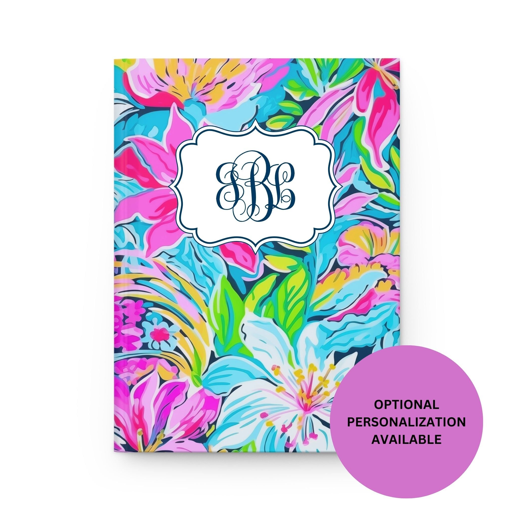 Personalized Journal Pink Blue Custom Notebook Gift Preppy Journal ...