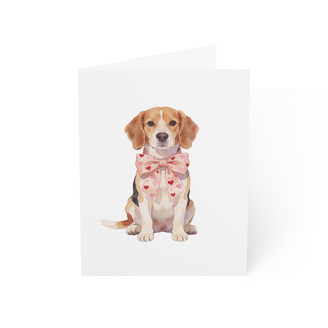Beagle Dog Valentines Day Greeting Cards, Dog Thank You Notes - Etsy