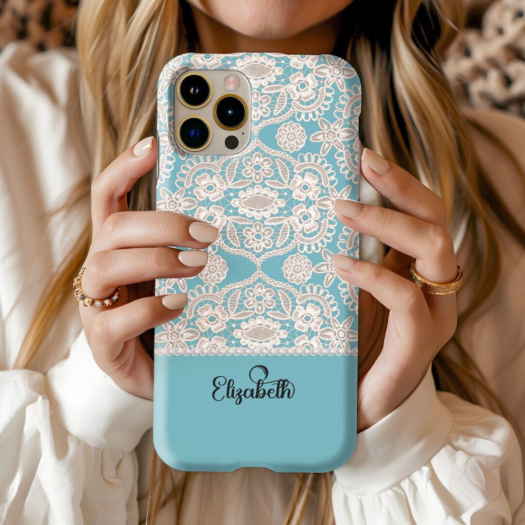 Personalized Teal Boho Lace Phone Case, iPhone Cases for Women, Custom ...