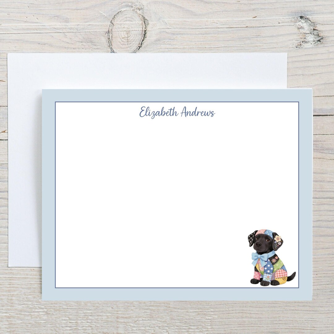 Custom Black Labrador Retriever Dog Note Cards, Personalized Dog ...