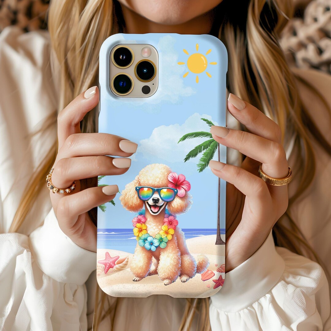 Dog Beach Phone Case, Poodle Ocean Phone Case, Beach Phone Case, Gift ...