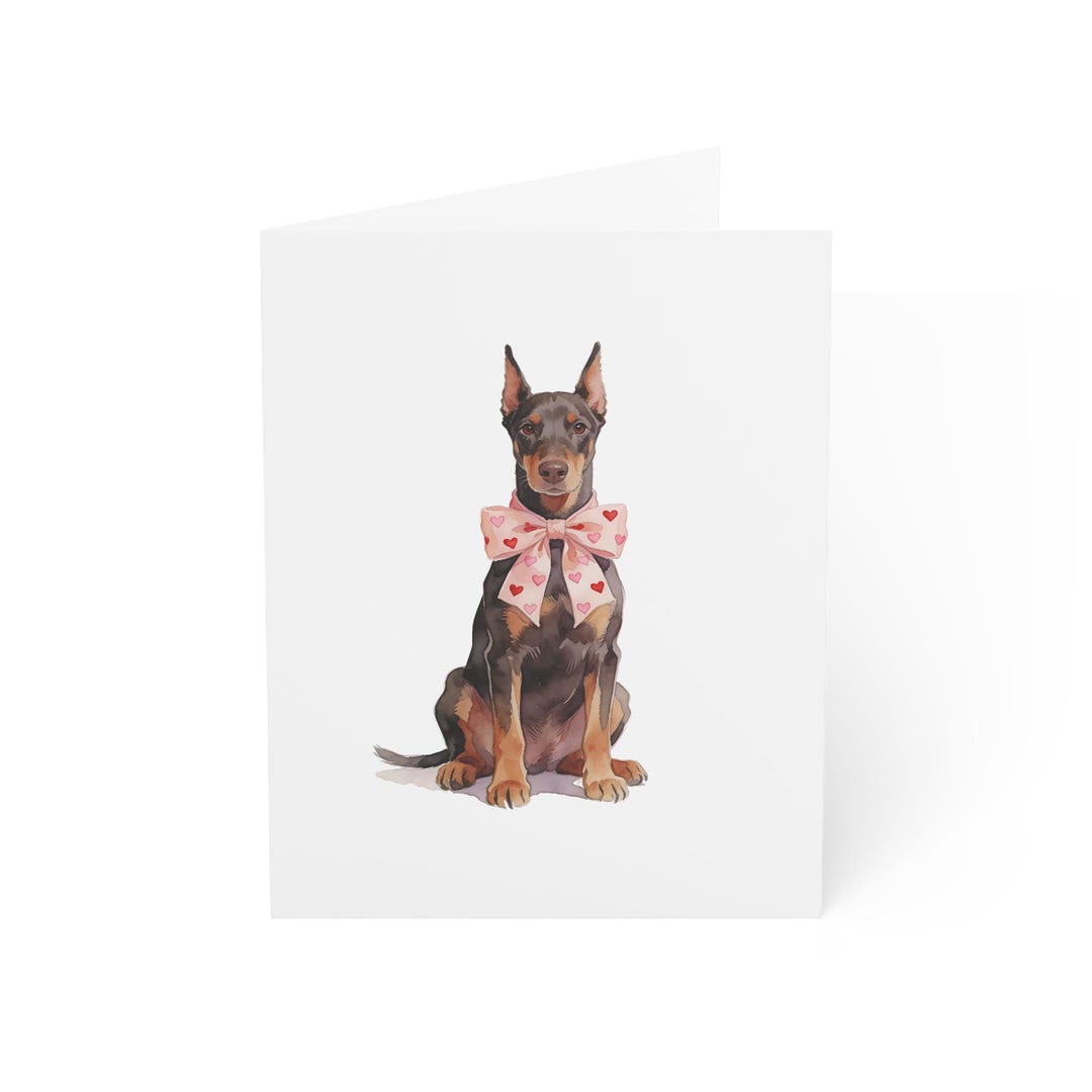 Doberman Pinscher Dog Valentines Day Greeting Cards, Dog Thank You ...