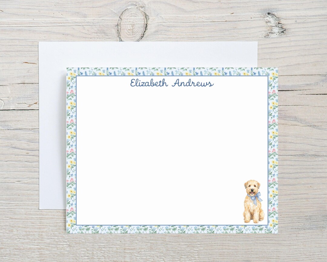 Custom Wheaten Terrier Note Card Set, Personalized Dog Stationery - Etsy