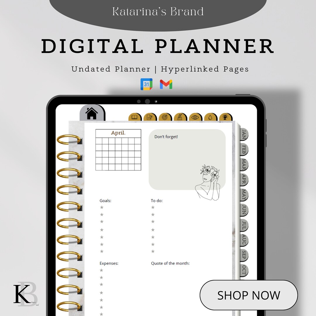 Digital Planner Download Template Planner Yearly Planner Undated ...