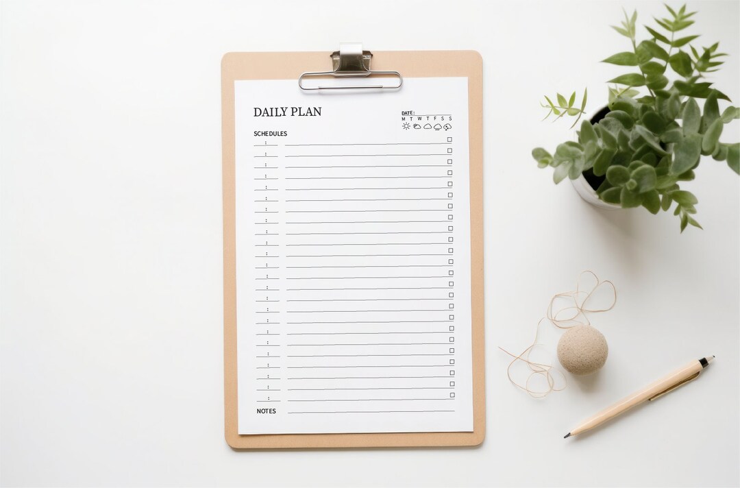 Daily Planner to Print, Daily To-do List, 24-hour Diary, Minimalist ...