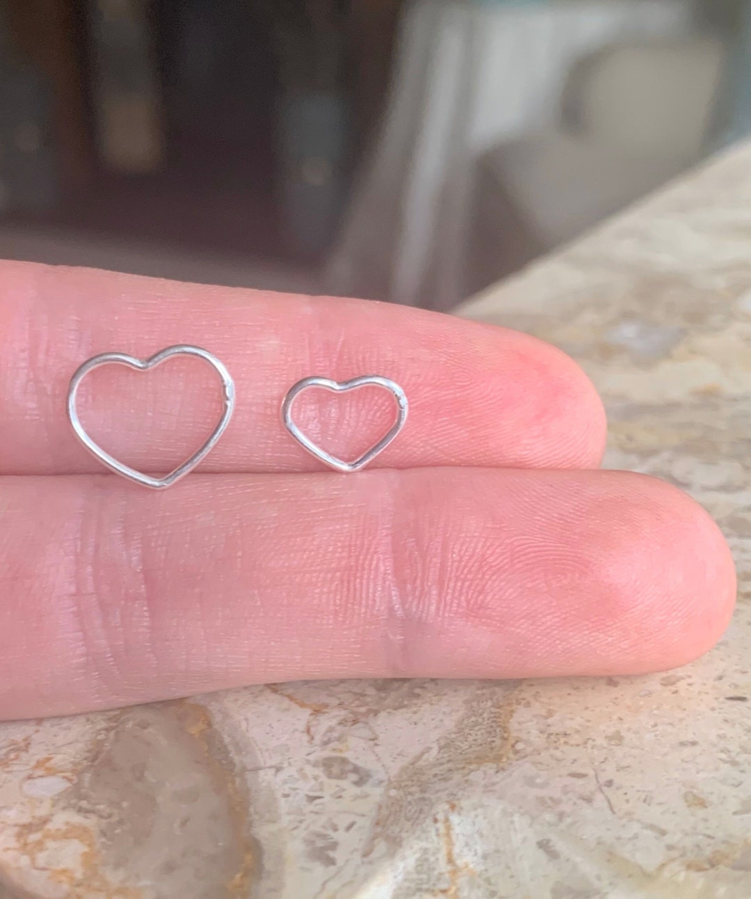 Sterling Silver Heart Connector Charm. Available in 10mm or 12mm. Solid ...