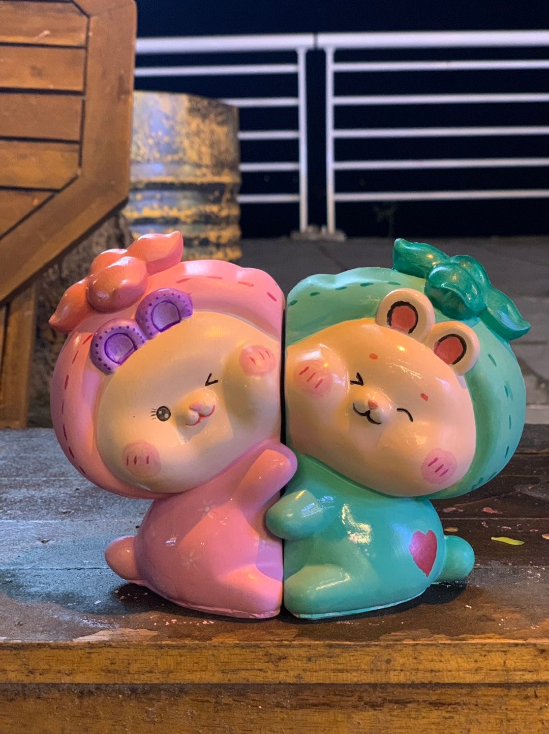 Plaster Cast Statue, Cute Plaster Statue Painted With Watercolors. - Etsy