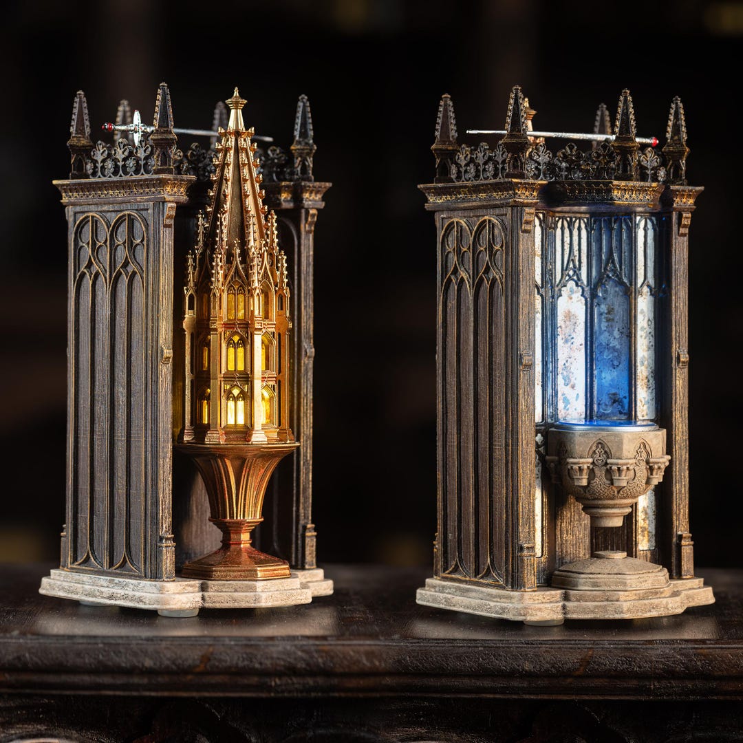 Headmaster’s Memory Cabinet – Magical Light Wizard Diorama With Crystal ...
