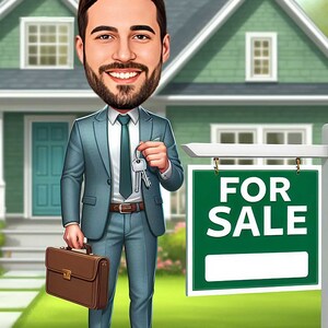 REALSTATE CARICATURE Personalized Artwork for Realtor Professionals ...