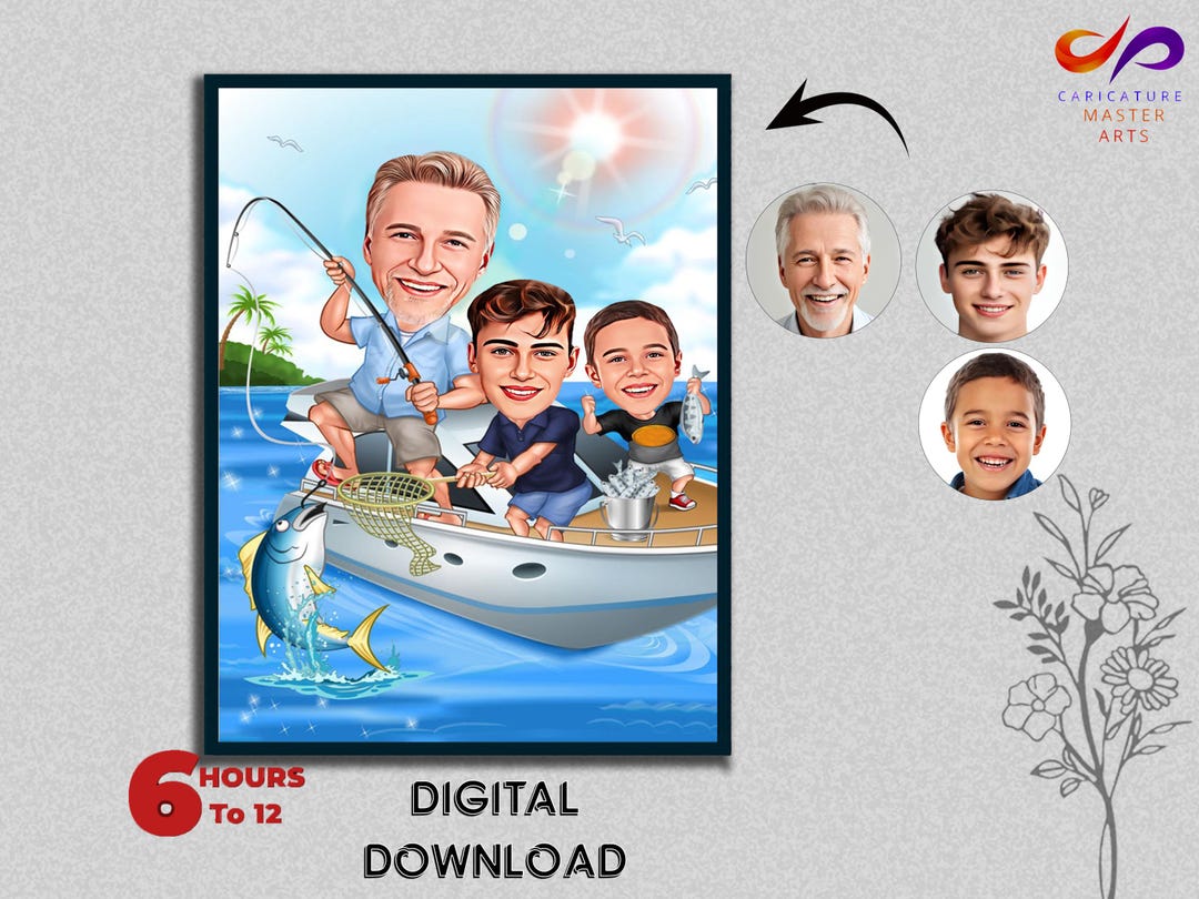 Custom Fishing Family Caricature Fishing Clan Gift Fishing Tribe ...